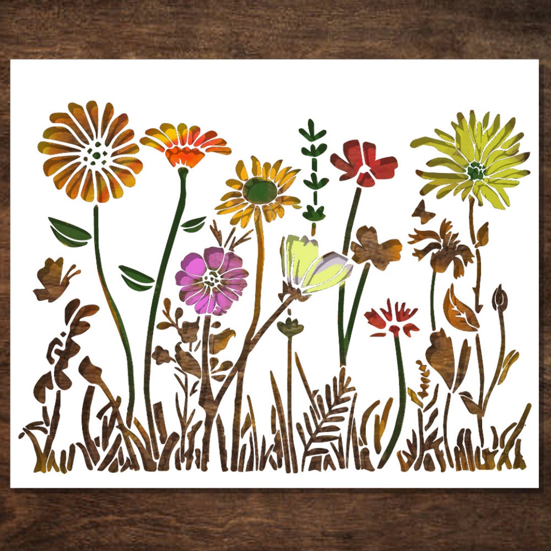 Large Flower Stencil, Reusable Stencils for Painting, Crafts - Floral ...