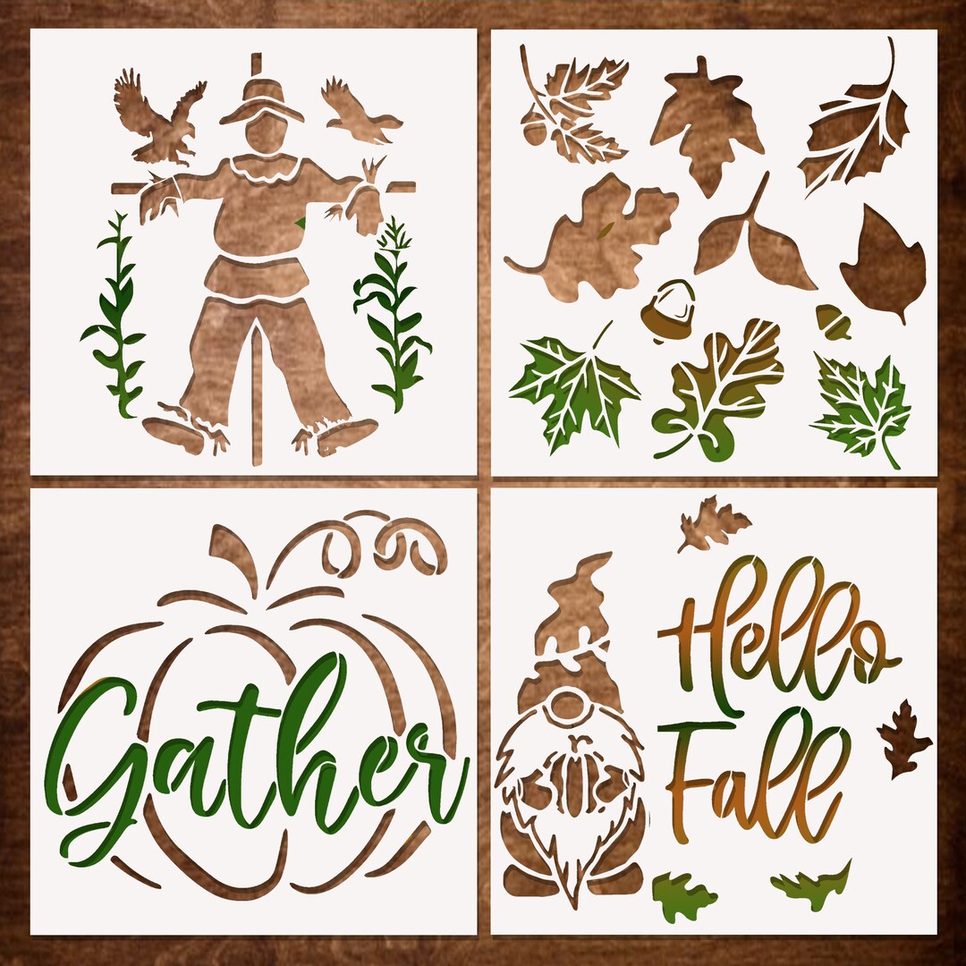 4 FALL Stencils, Diy Home Decor, Craft Stencils, Stencils for Wood ...