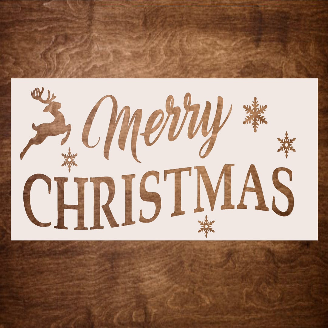 Merry Christmas Stencil - Reusable Christmas Stencils for Wood Signs ...