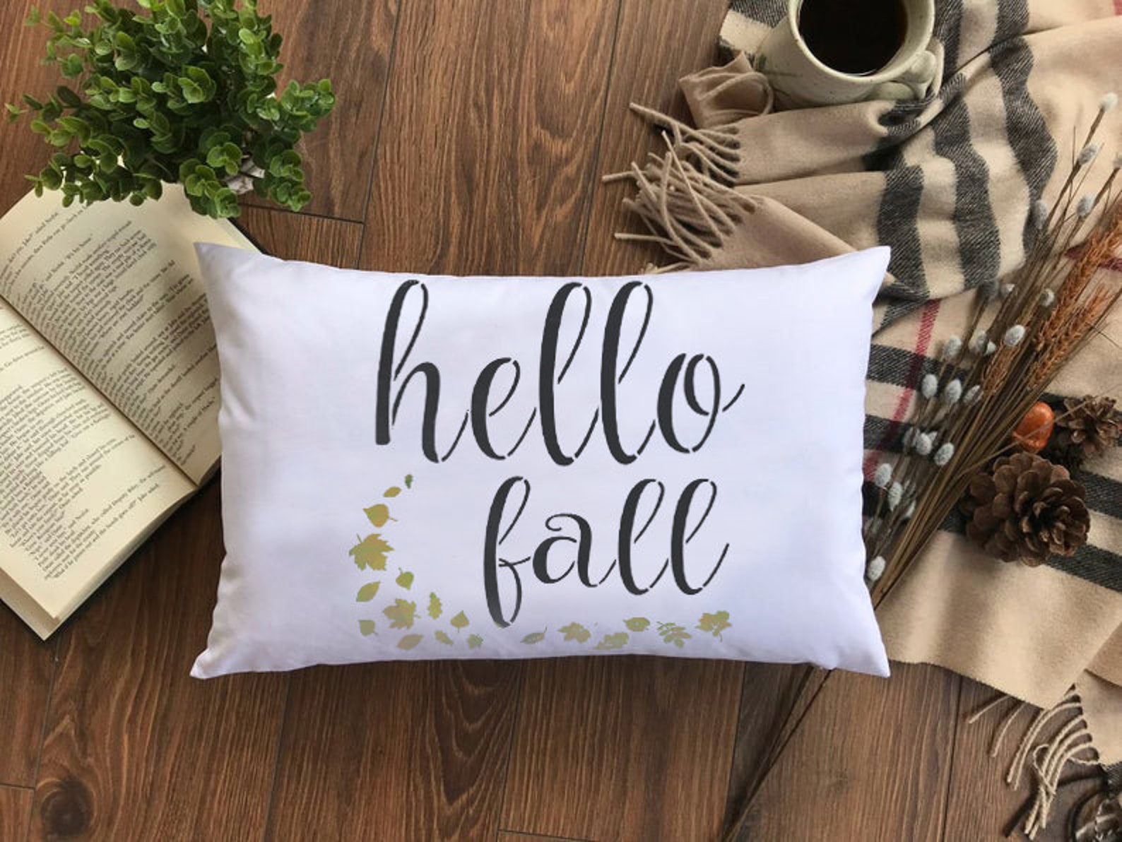 HELLO FALL Stencil fall Stencils for Painting DIY Sign Fall - Etsy