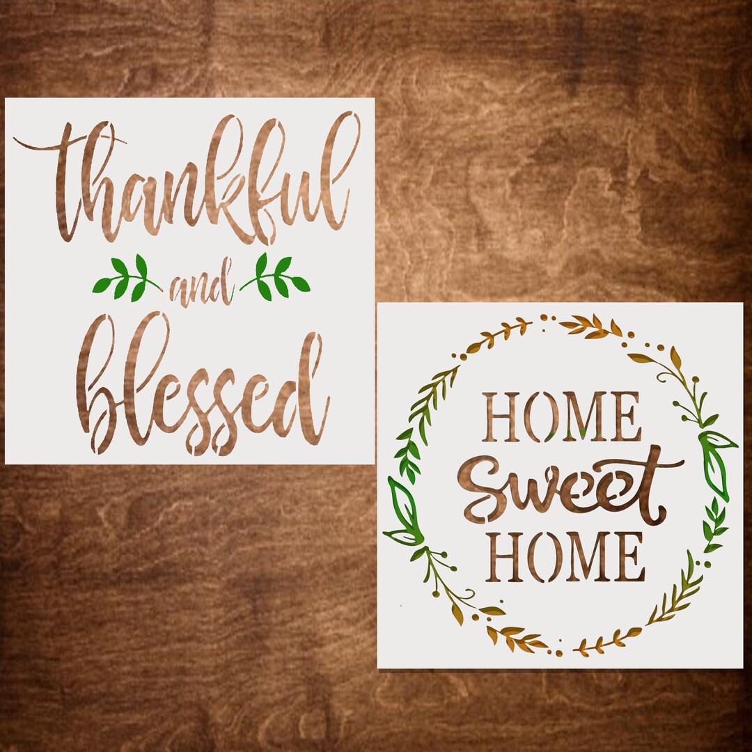 Reusable FALL Stencils for Painting, Home Sweet Home Stencil, Thankful ...