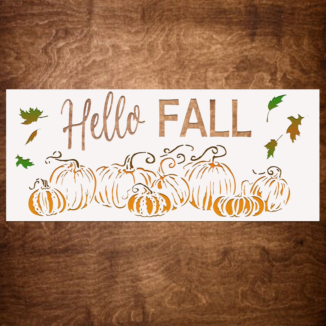 HELLO Fall Stencil, DIY Home Fall Décor, Craft Stencil, Stencils for ...