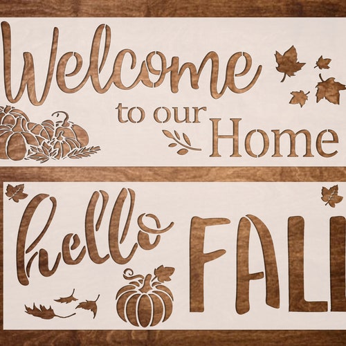 HELLO FALL Stencil fall Stencils for Painting DIY Sign Fall - Etsy