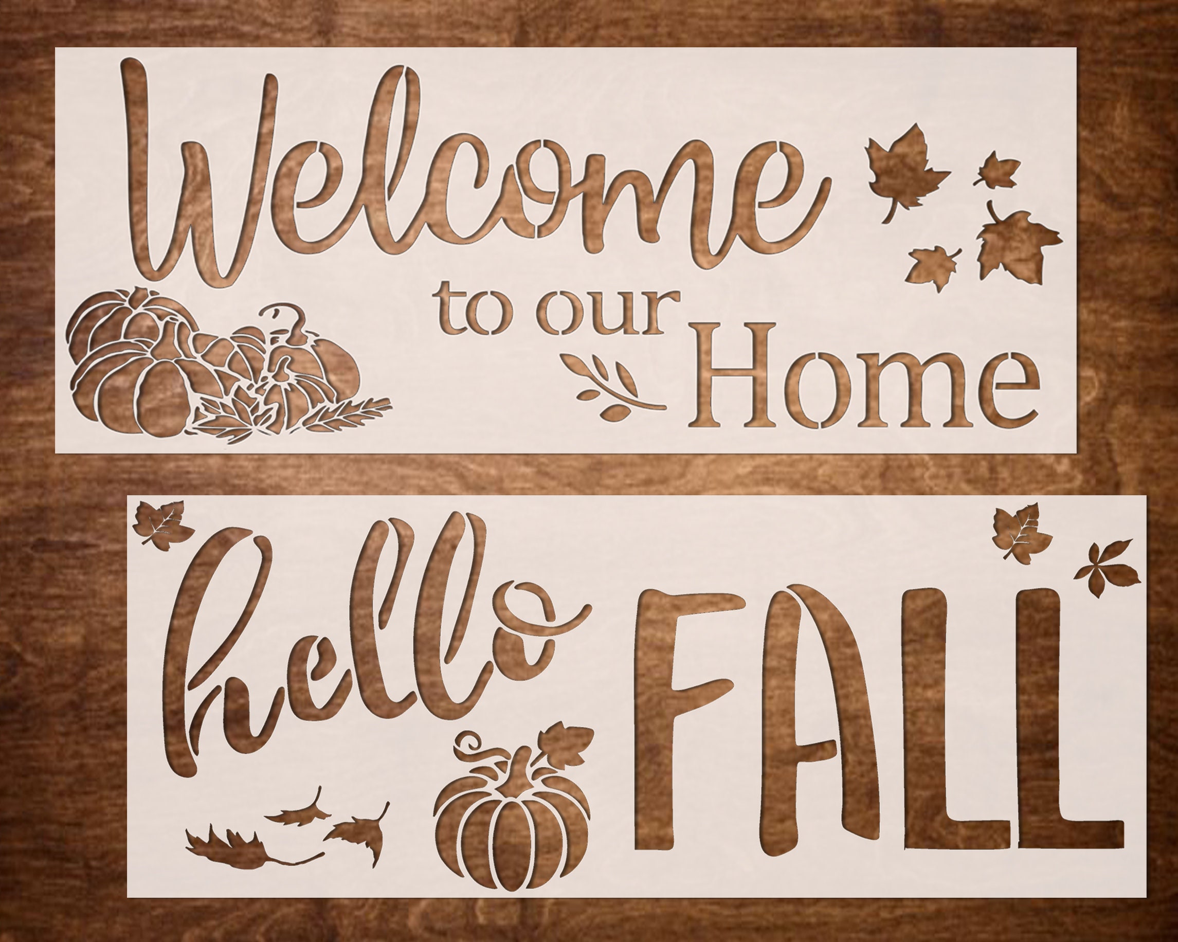 Fall Stencils for Wood Signs Hello Fall Stencil Welcome - Etsy