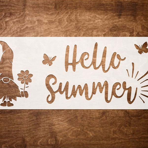 Hello Summer Stencil - Etsy