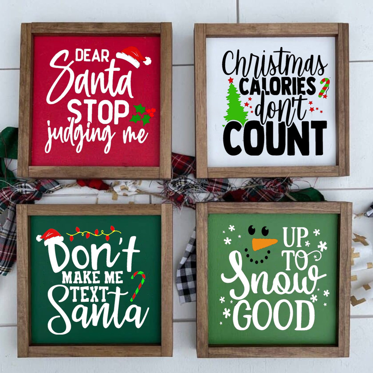 4 Funny Christmas Stencils - Reusable Christmas Stencils for Painting ...