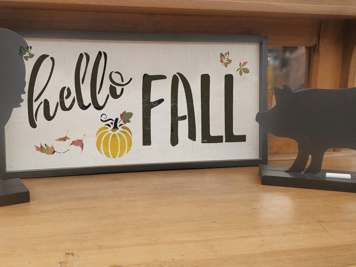 HELLO FALL Stencil Diy Home Fall Decor Craft - Etsy