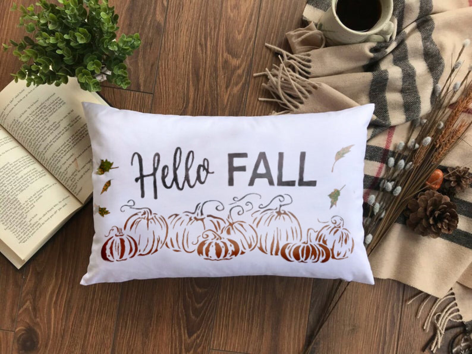 HELLO FALL Stencil Diy Home Fall Decor Craft - Etsy