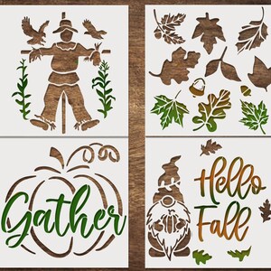 4 FALL Stencils Diy Home Decor Craft Stencils Stencils for - Etsy
