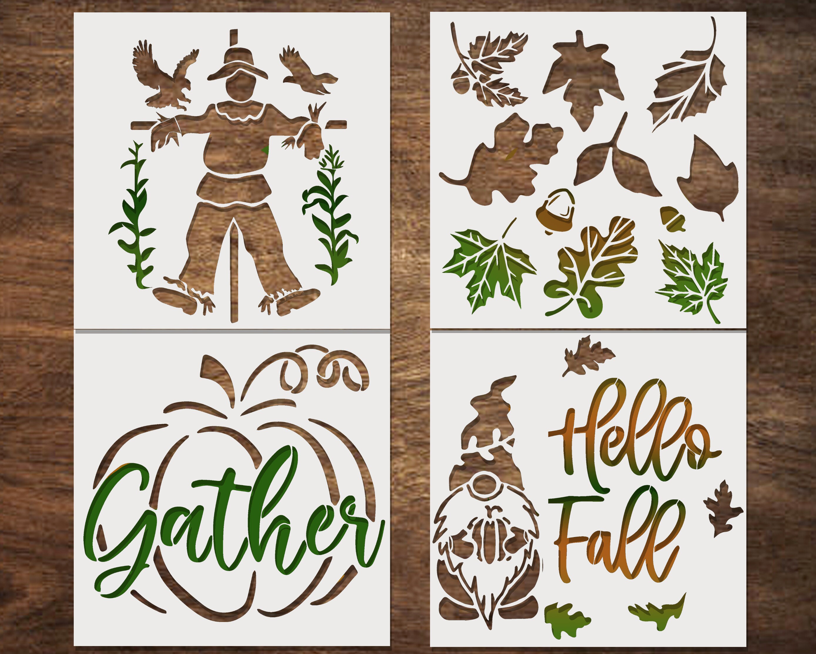 4 FALL Stencils Diy Home Decor Craft Stencils Stencils for - Etsy