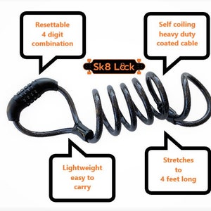Sk8 Lock Skateboard and Hoverboard Lock. Also Works on Bikes, Scooters ...