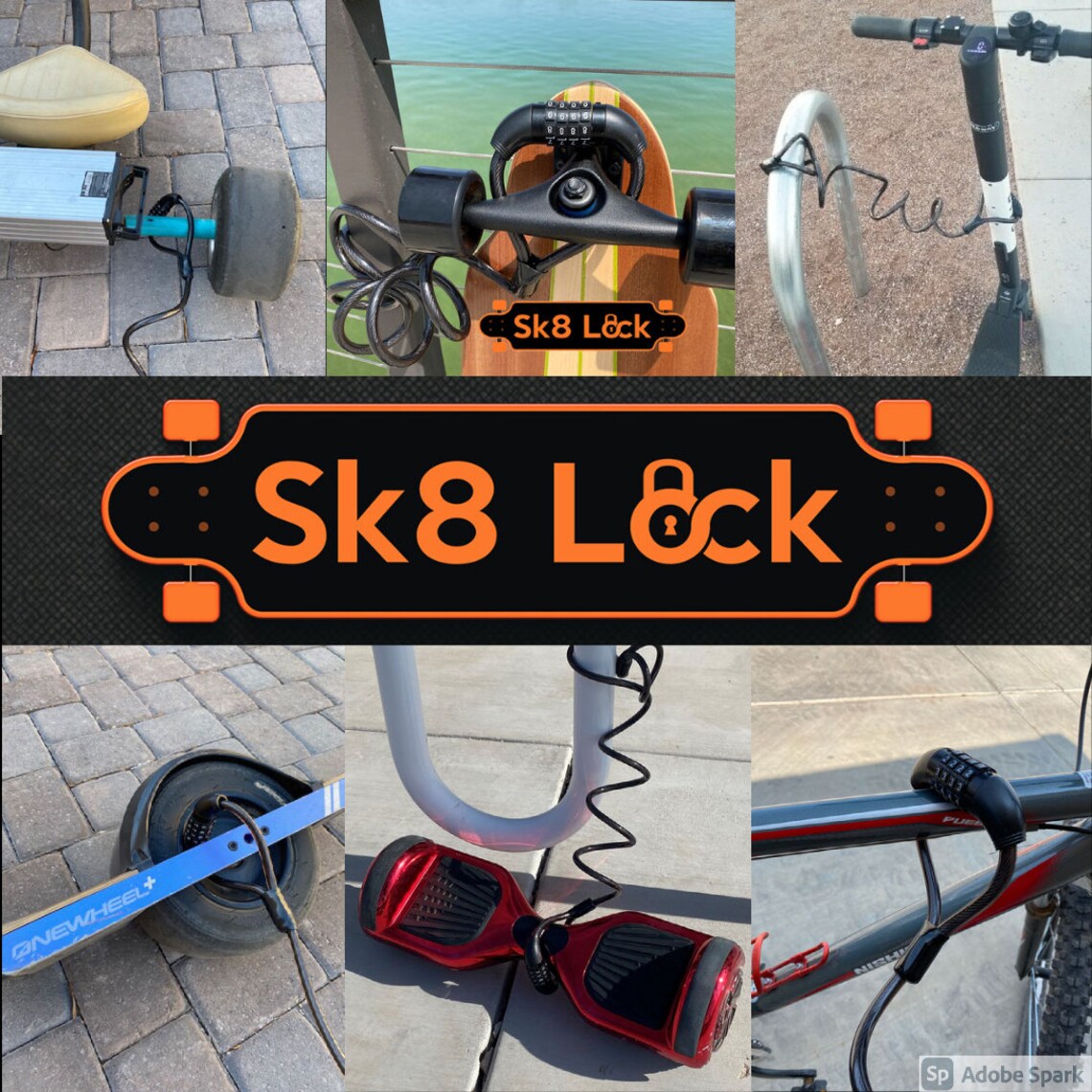 Sk8 Lock Skateboard and Hoverboard Lock. Also Works on Bikes, Scooters ...
