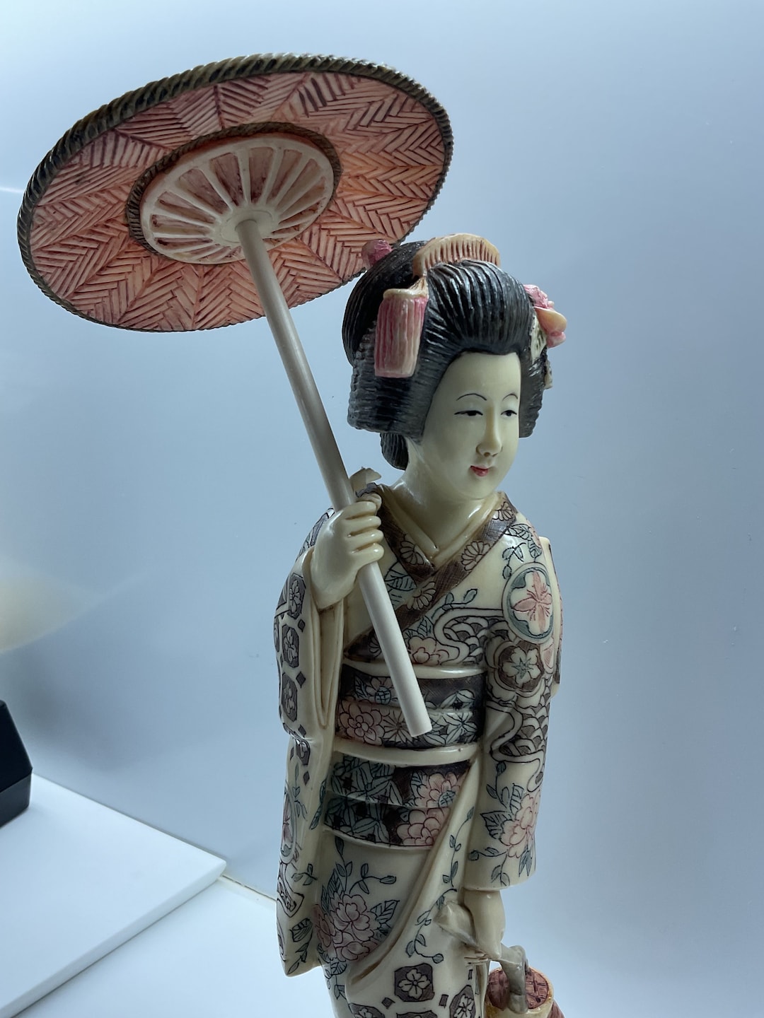 Chinese Geisha Figure With Parasol, Signed - Etsy UK