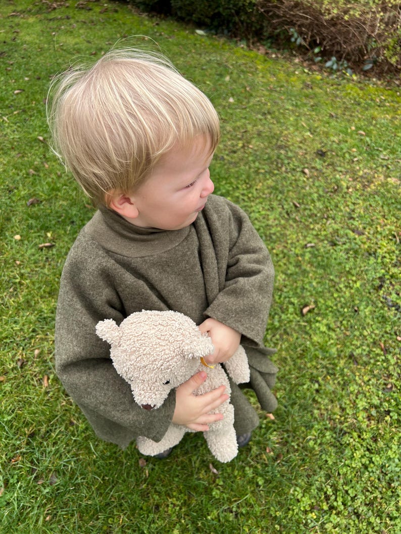 Poncho Autostoel Peuter Baby Kind 100% Nieuwe Wol Gevilte Wollen Cape ...