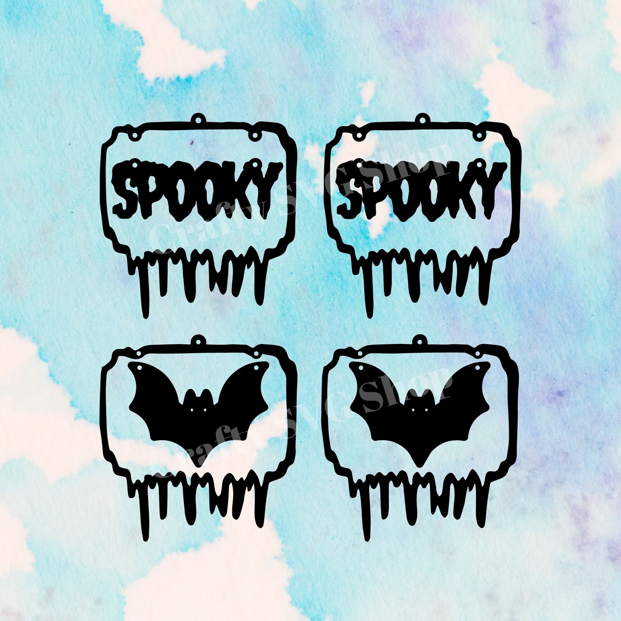 Digital Art & Collectibles Drippy Bat Earring SVG Spooky Halloween ...