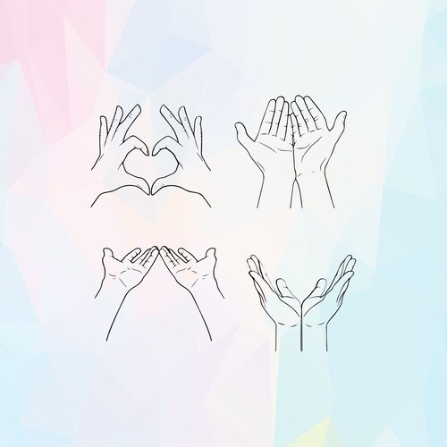 Hands Svg Line Art Hand 23 Laser Cut Designs Cricut File - Etsy