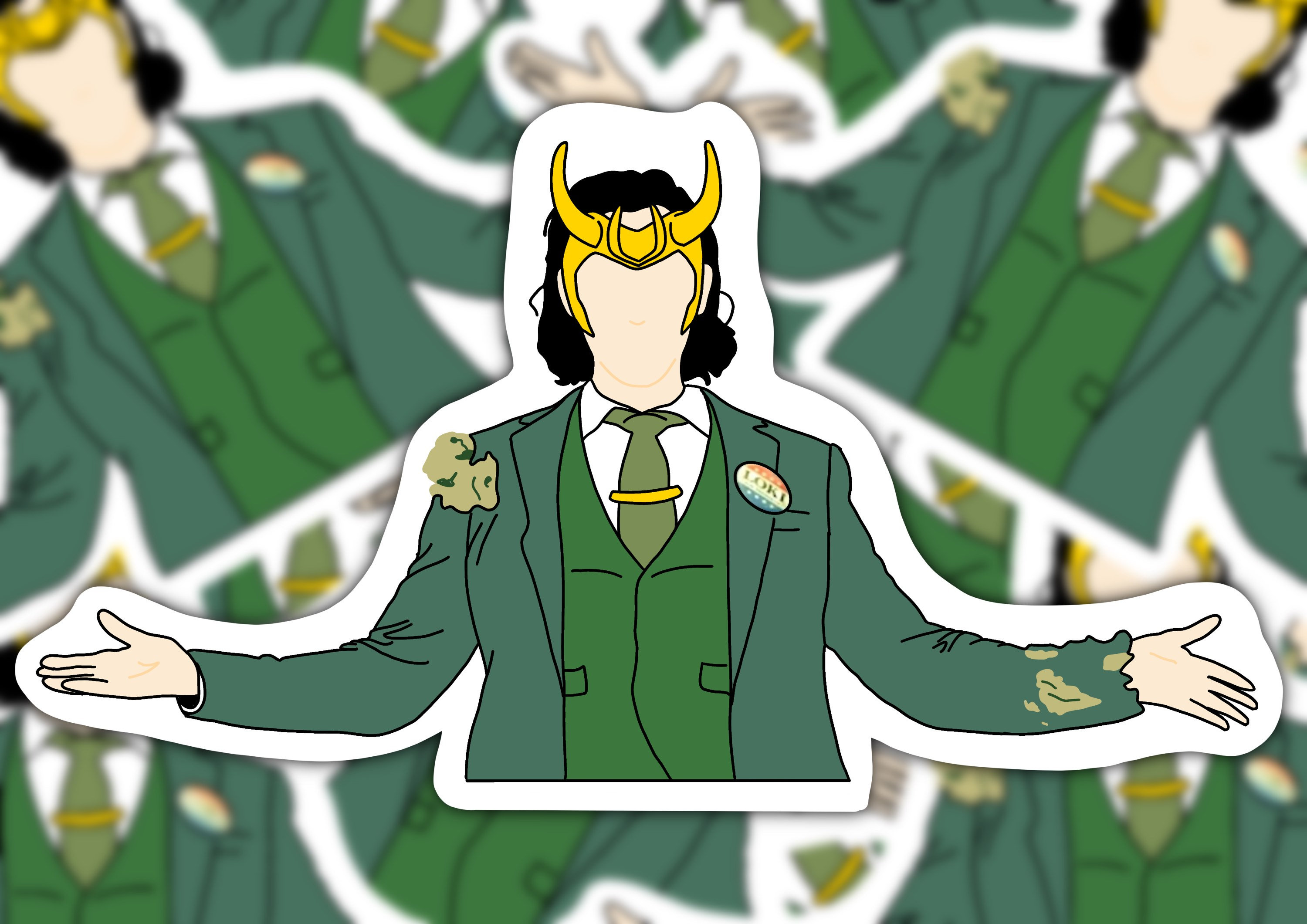 Loki Sticker Pack 5 Stickers Loki Stickers Loki Series | Etsy