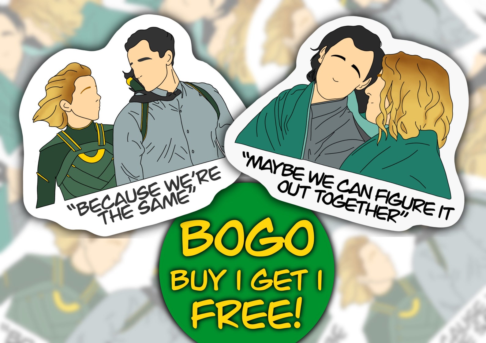 Loki And Sylvie Stickers Loki Sticker Pack Loki Series Loki Etsy