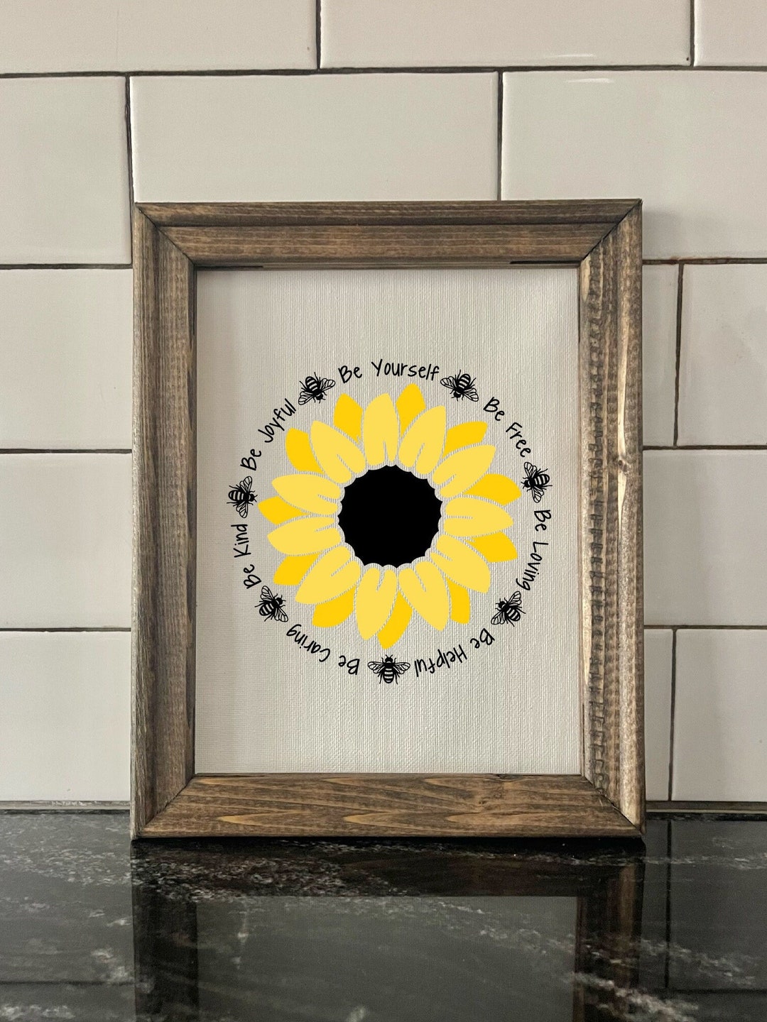 Bumble Bee Sign Be Kind Sign Sunflower Canvas Sign Art Home Decor ...