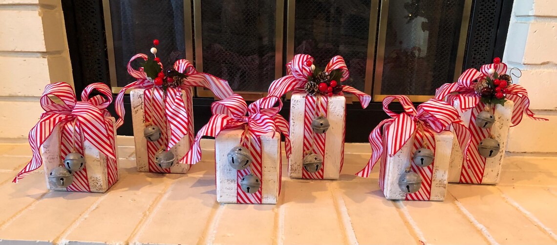 Wooden Candy Cane Gift Boxes, Rustic, Wooden, Farmhouse, Gift Boxes ...
