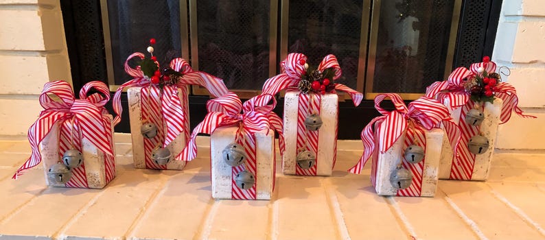 Wooden Candy Cane Gift Boxes, Rustic, Wooden, Farmhouse, Gift Boxes ...