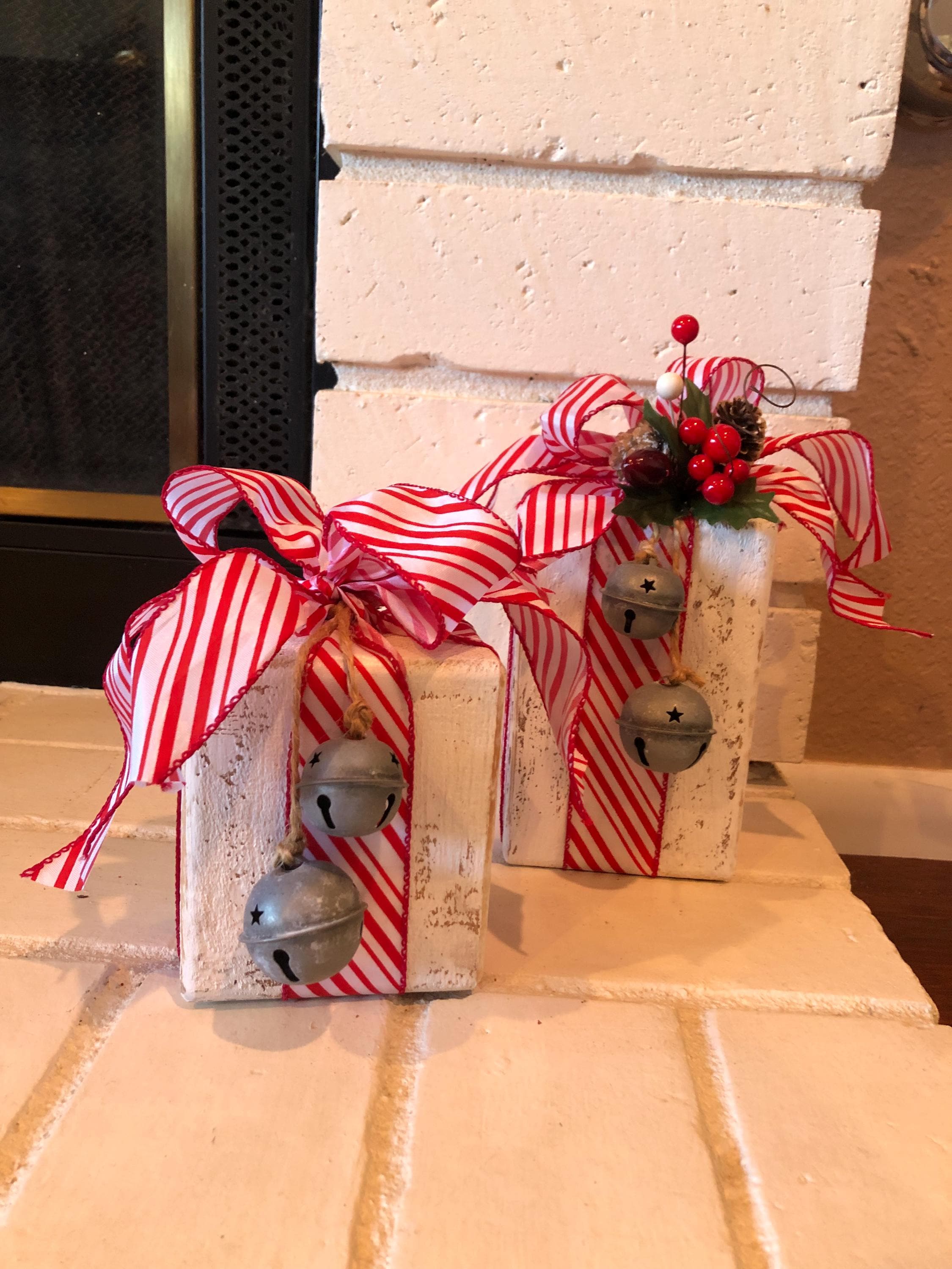 Wooden Candy Cane Gift Boxes, Rustic, Wooden, Farmhouse, Gift Boxes ...