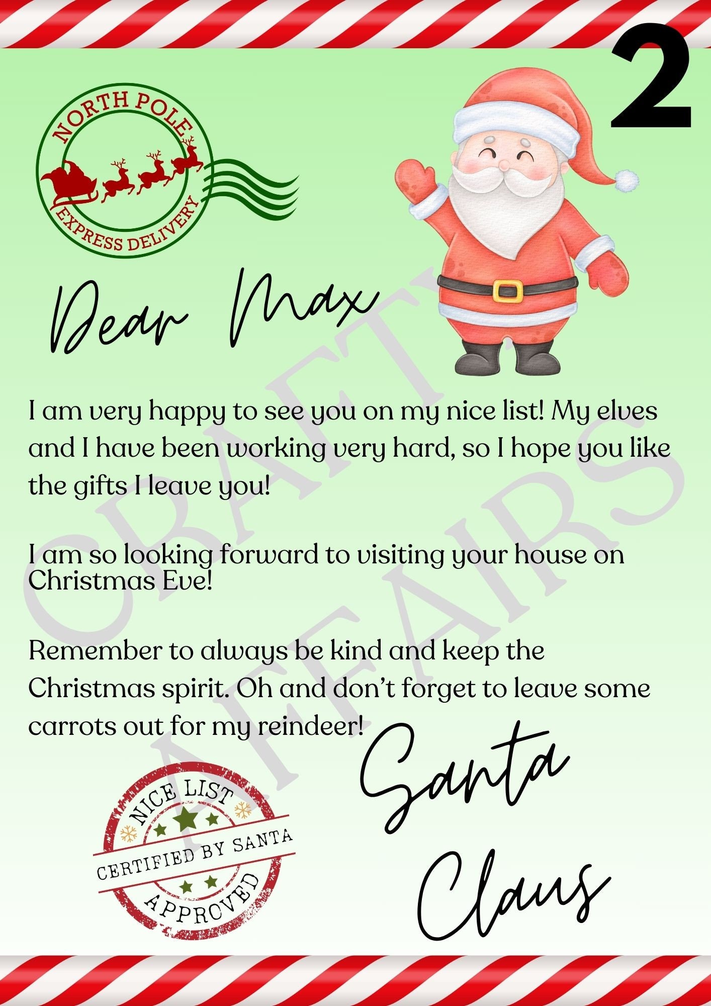 Personalized Digital Letter From Santa: Christmas Keepsake (digital ...