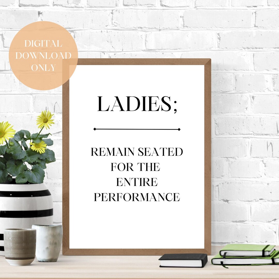 Funny Toilet Printable Wall Art| Ladies and Gentleman Bathroom Wall Art ...