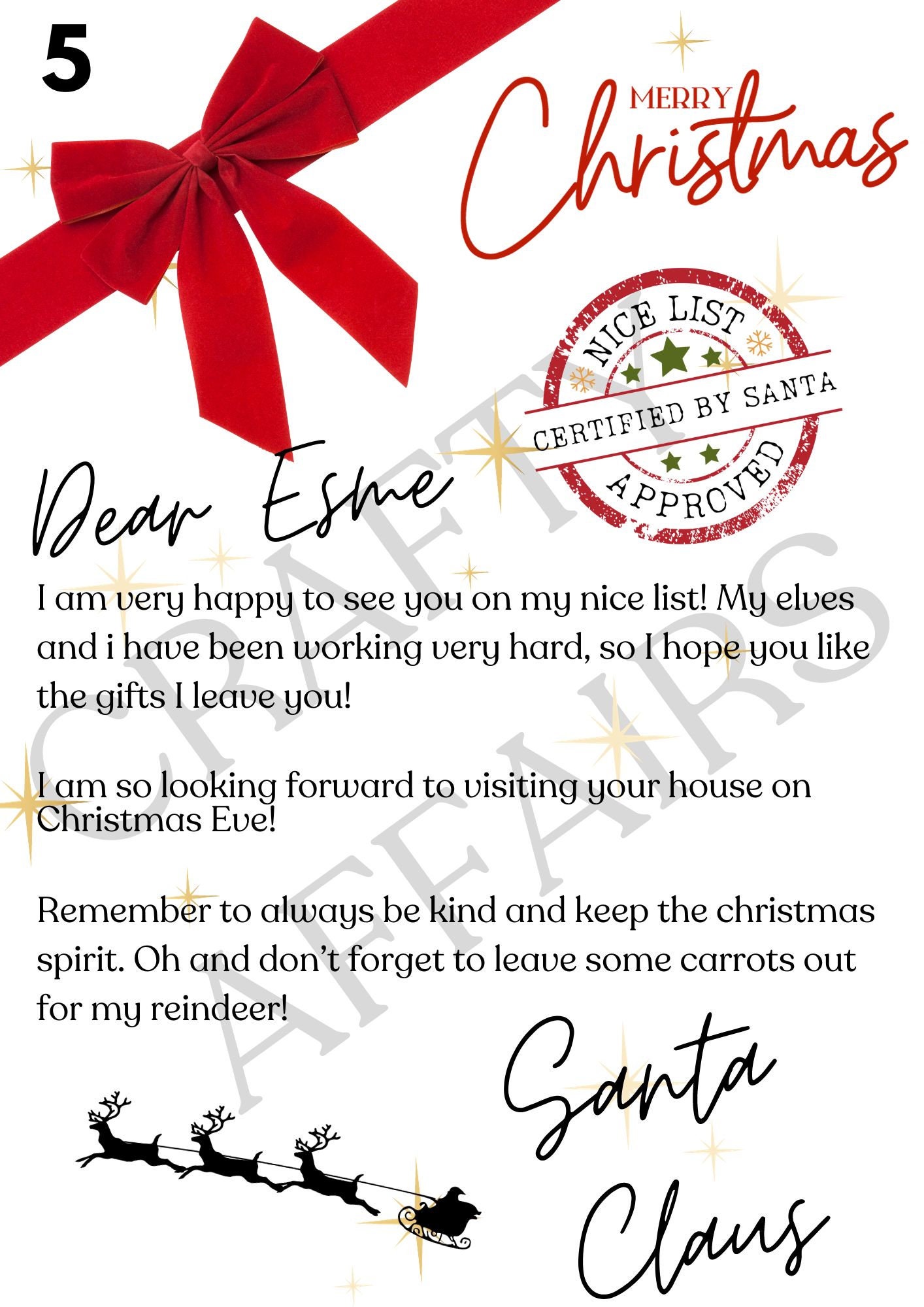 Personalized Digital Letter From Santa: Christmas Keepsake (digital ...