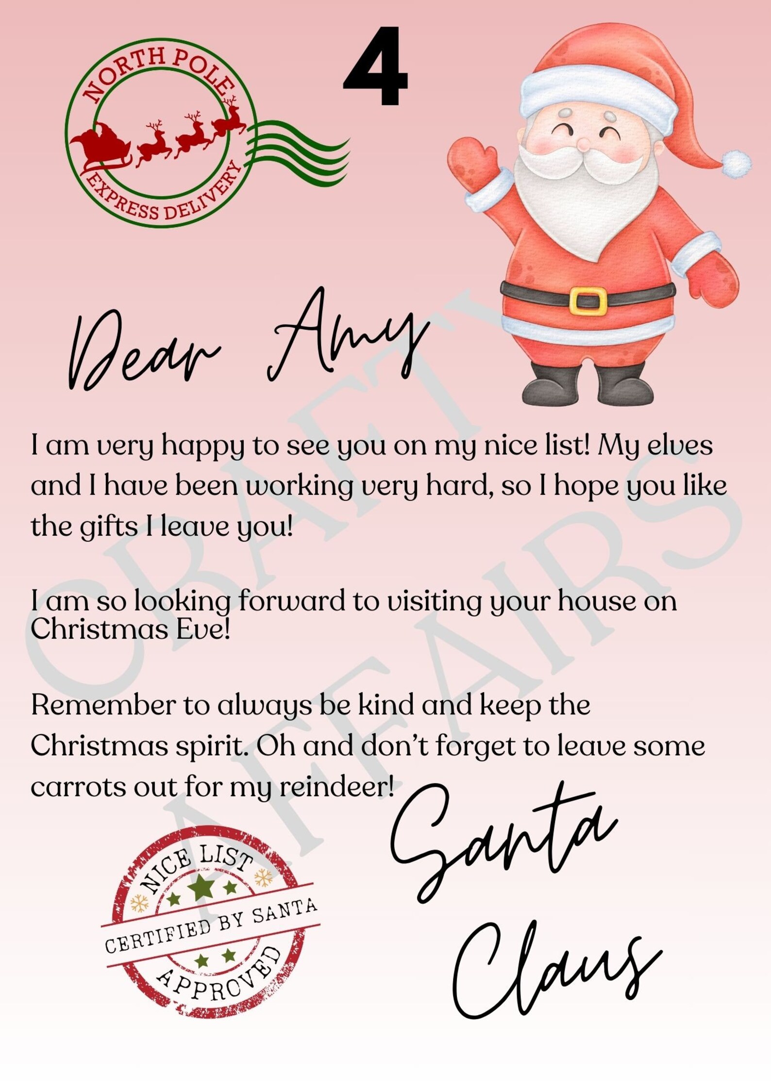 Personalised Letter From Santa, Christmas Letter From Santa, Kids ...