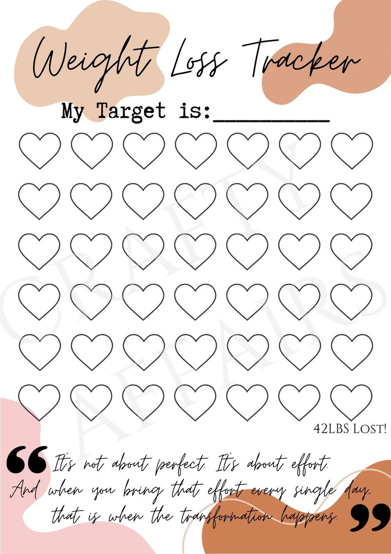 Weight Loss Tracker, Keep Your Motivation Going With a Visual Weight ...