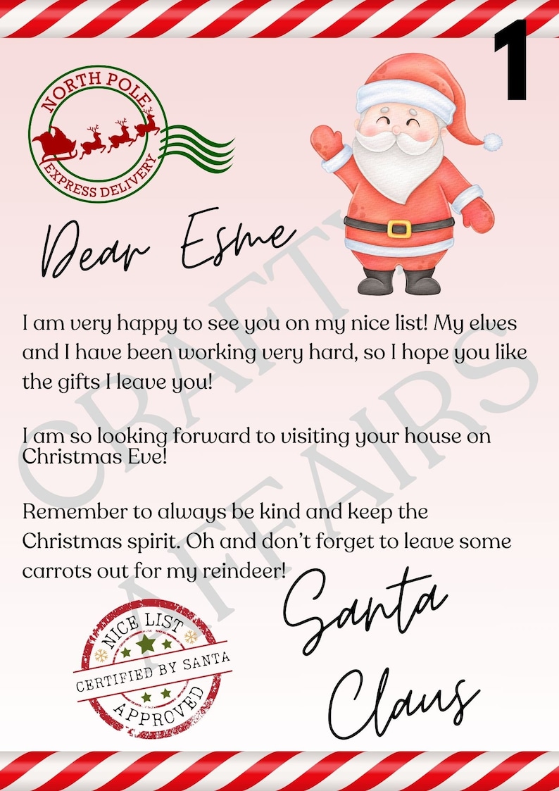 Personalised Letter From Santa, Christmas Letter From Santa, Kids ...