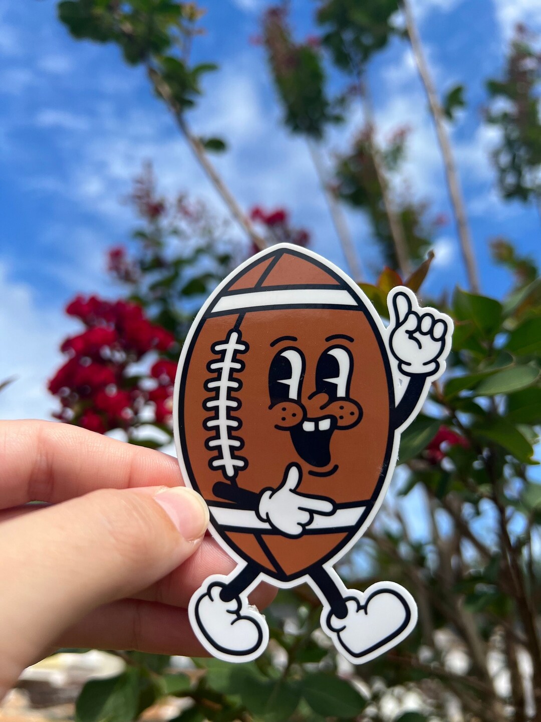 Football Cartoon Sticker - Waterproof Football Sticker - Etsy