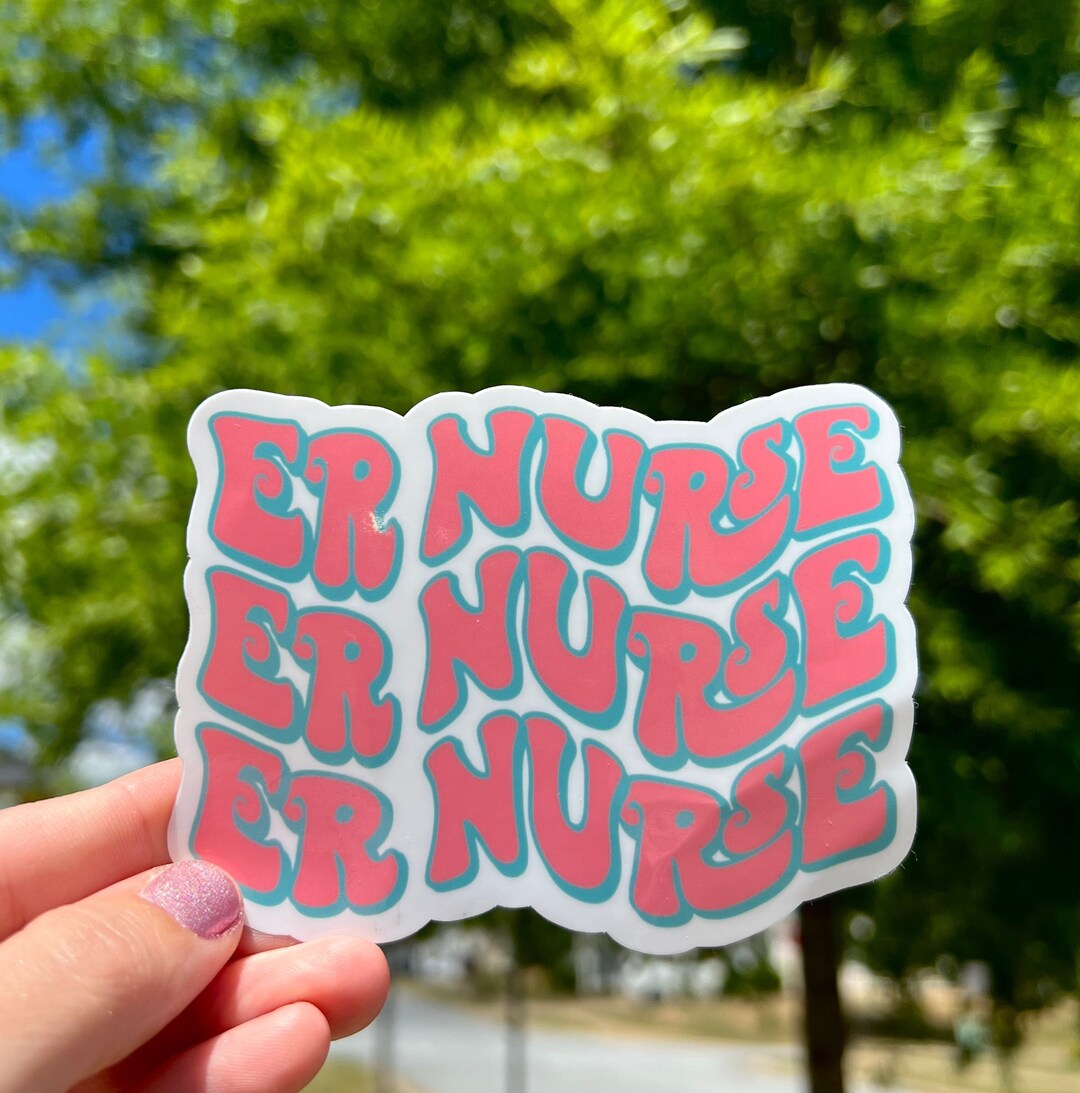 ER Nurse Waterproof Sticker - Emergency Nurse Sticker - Nurse Stickers ...