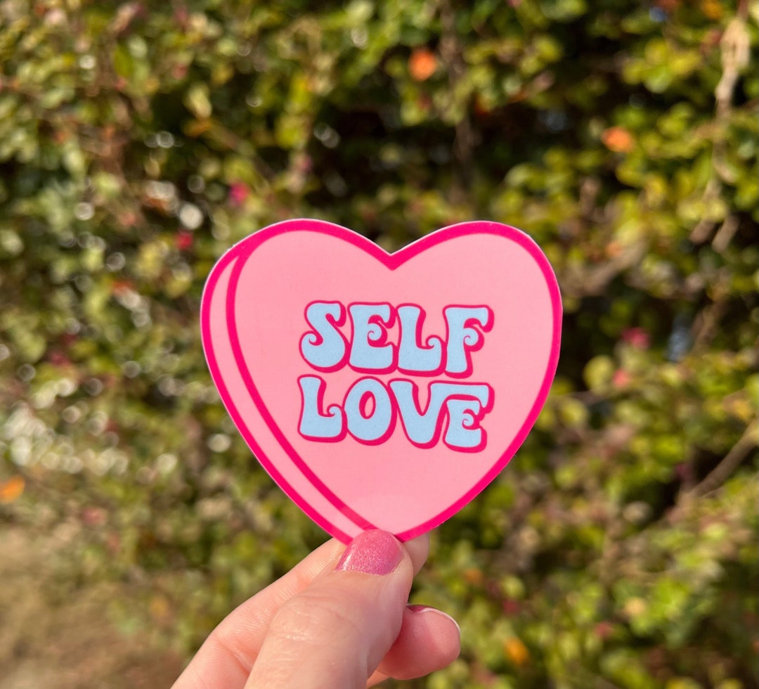 Self Love Heart Sticker Candy Heart Sticker Waterproof Stickers ...