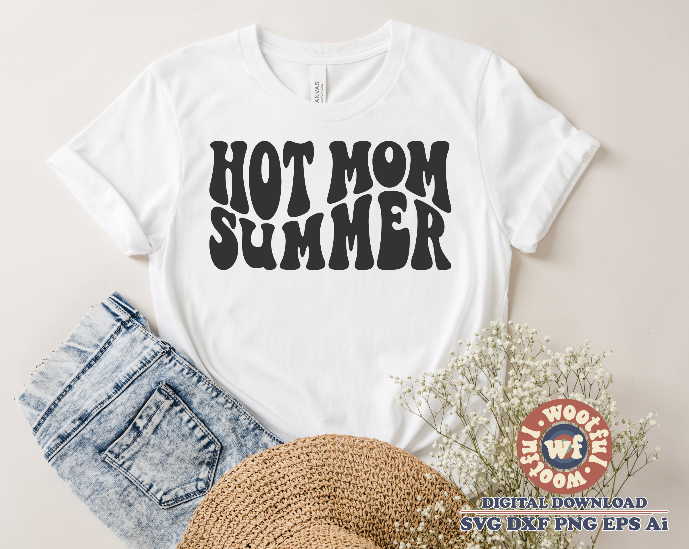 Hot Mom Summer Svg, Summer Vibes Svg, Mother Svg, Mom Svg, Wavy Stacked ...