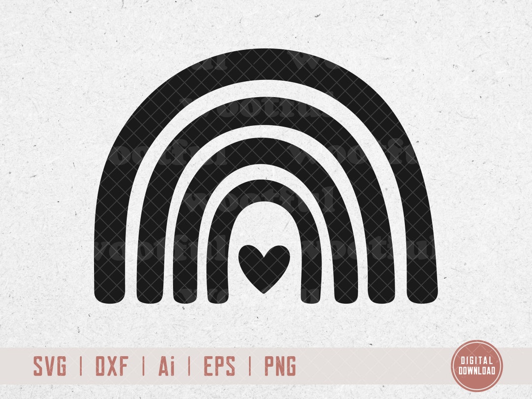 Rainbow With Heart Svg, Rainbow Svg, Rainbow Clipart Svg, Simple ...
