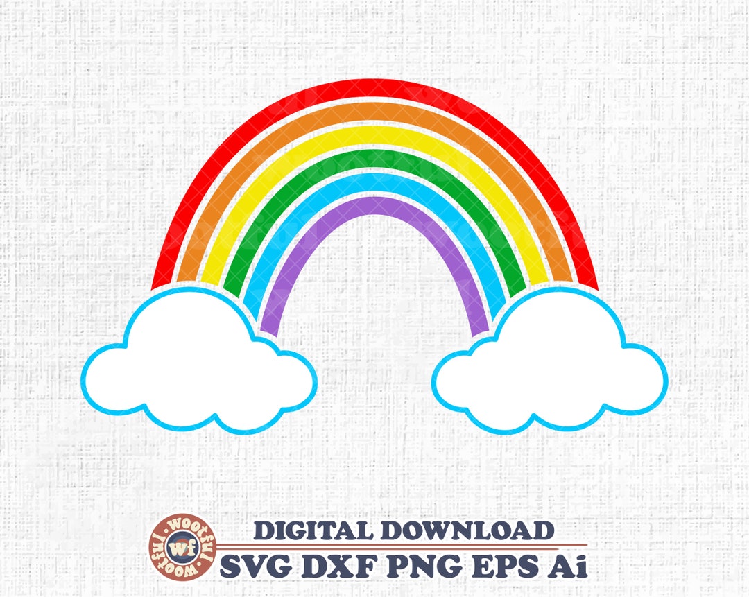 Rainbow Svg Rainbow Clipart Svg Cloud Svg Clouds Svg Rainbow With