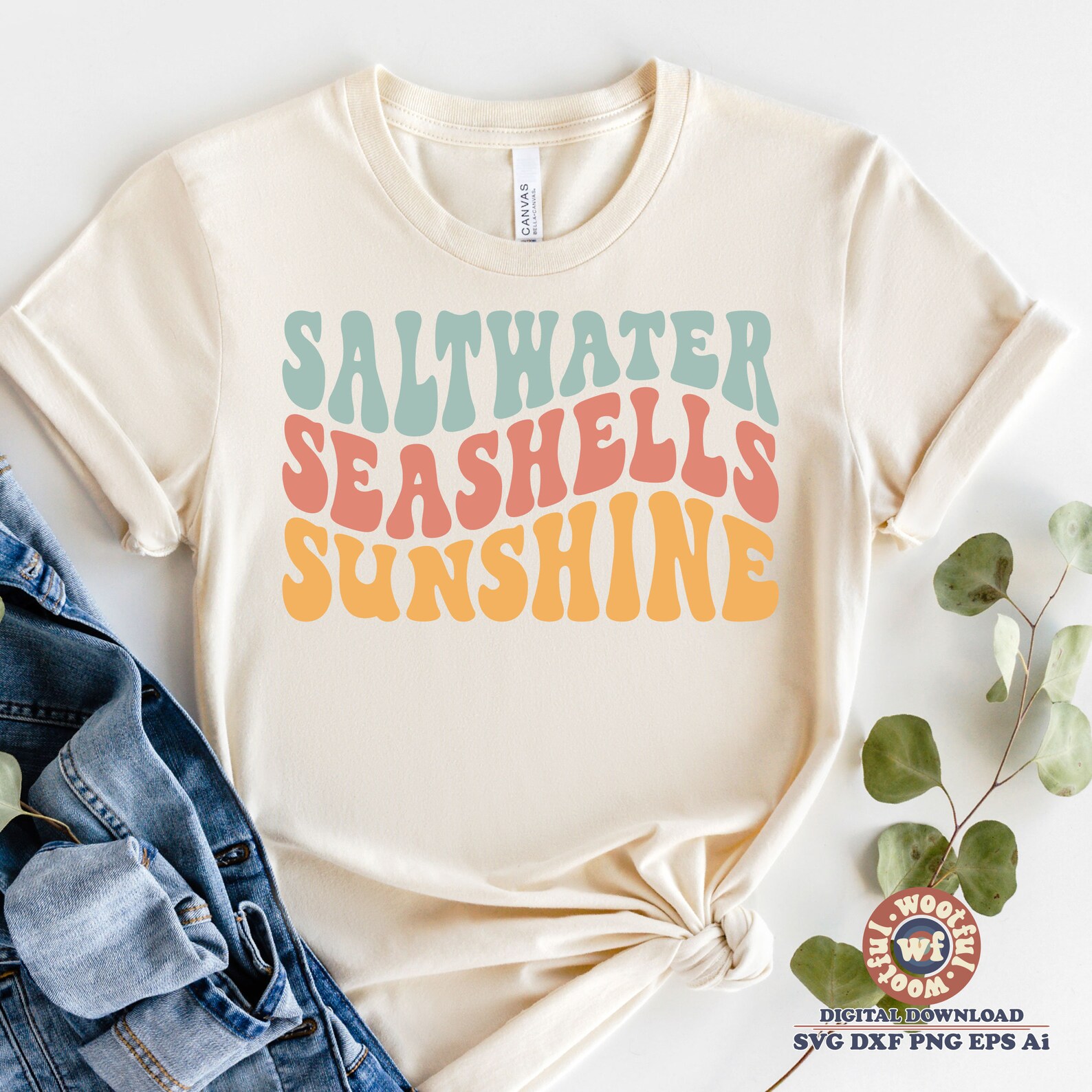 Saltwater Seashells Sunshine Svg, Summer Svg, Vacation Svg, Wavy ...