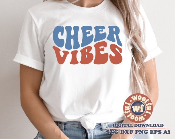Cheer Vibes Svg Wavy Stacked Svg Cheer Mom Svg Cheer Fan - Etsy