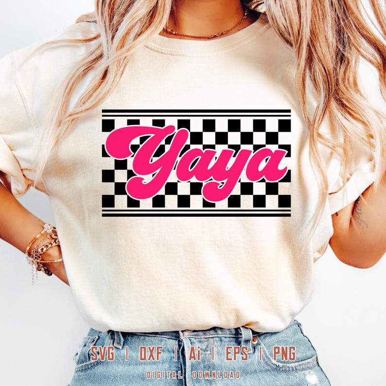 Yaya Svg, Checkered Svg, Retro Yaya Svg, Grandma Svg, Yaya Life Svg ...