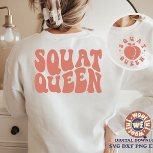 Squat Queen Svg, Workout Svg, Gym Mom Svg, Athlete Svg, Wavy Letters Svg, Weightlifting Svg ...