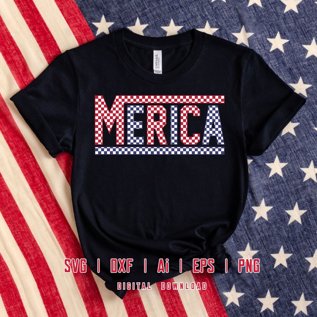 Merica Svg, America Svg, Checkered Svg, United States Svg, Patriotic ...