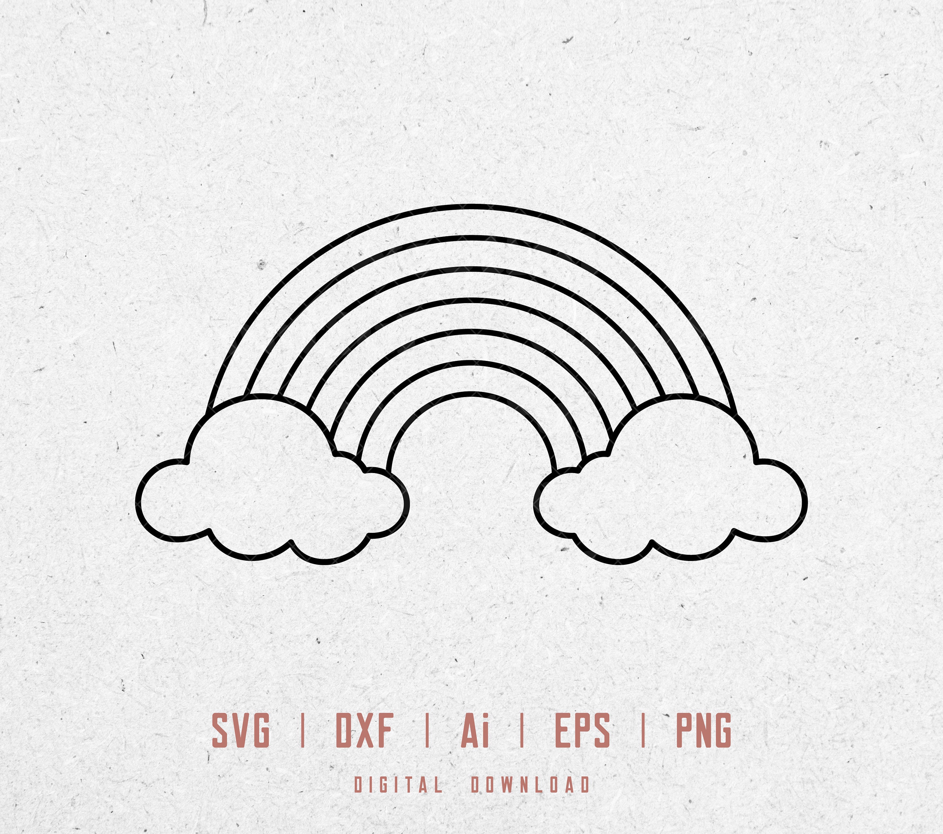 Rainbow Clipart Outline Rainbow SVG, Rainbow Vector, Celestial