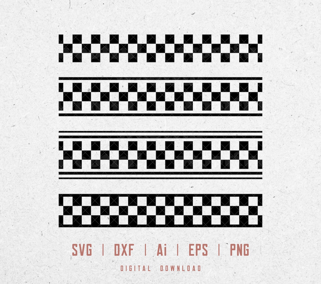 Checkered Stripes Svg, 4 Variations, Seamless Racing Stripes Svg ...