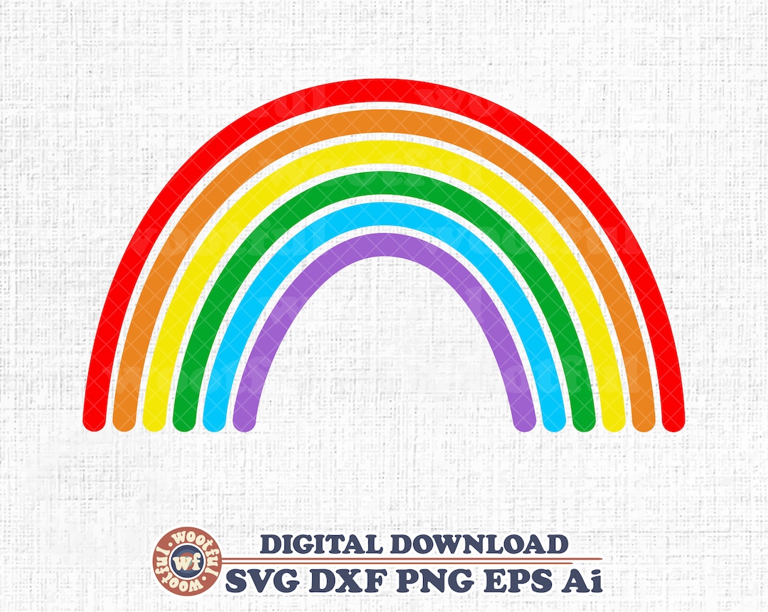 Rainbow Svg, Rainbow Clipart Svg, Simple Rainbow Svg, Svg Dxf Eps Ai ...
