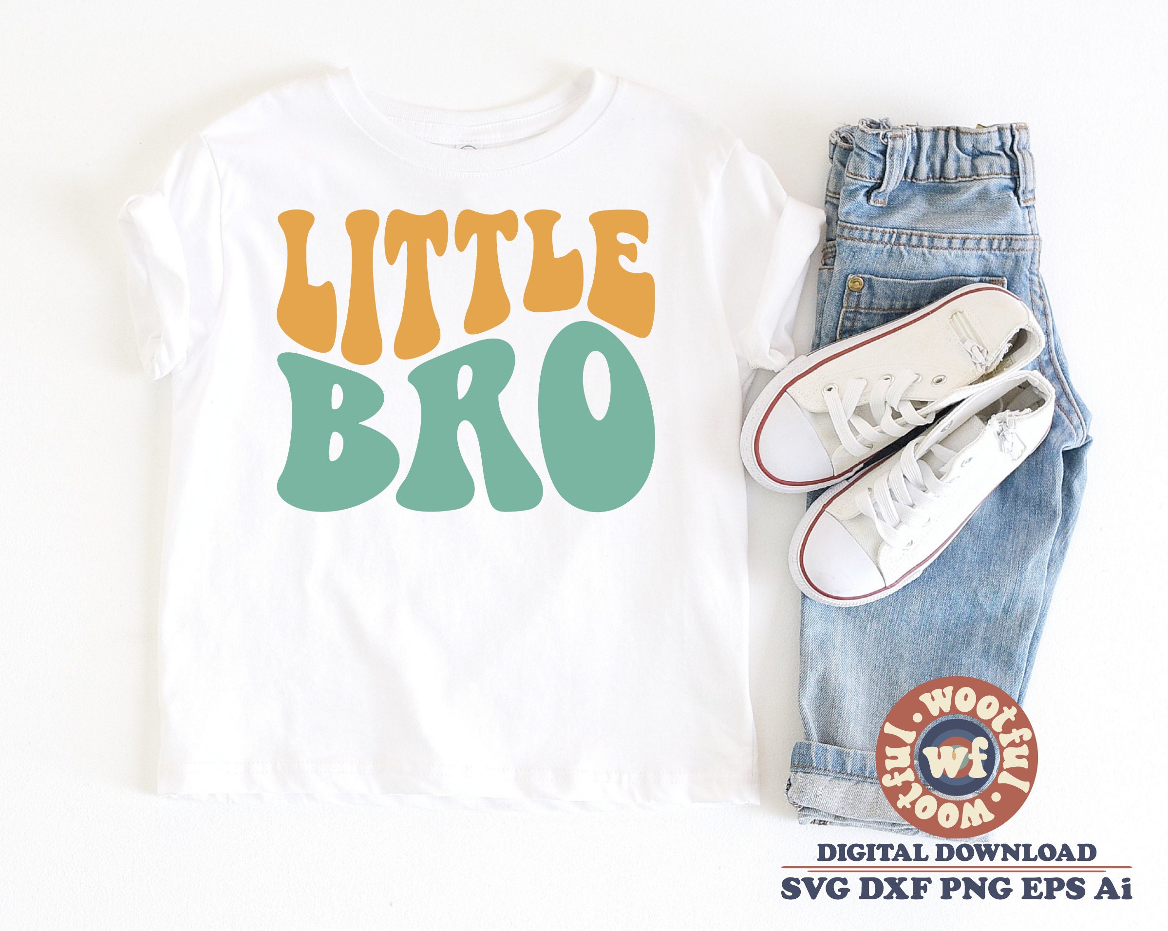 Little Brother Wavy Font SVG, Lil Bro Kids Design (digital Download) - Etsy