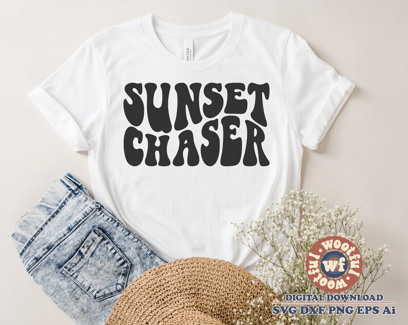Sunset Chaser Svg, Sunset Svg, Summer Quote, Summer Saying, Wavy ...