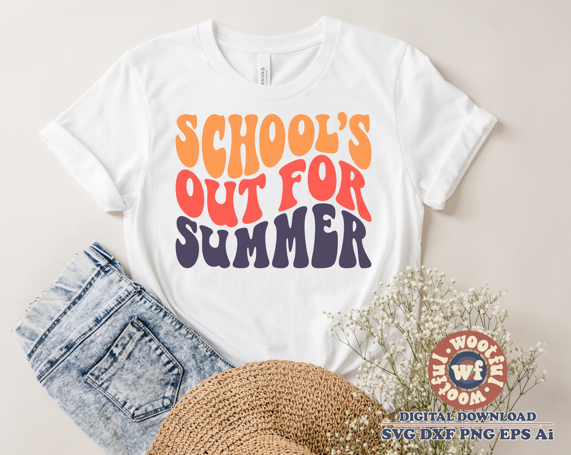 Schools Out for Summer Svg, Teacher Svg, Wavy Letters Svg, Last Day of ...