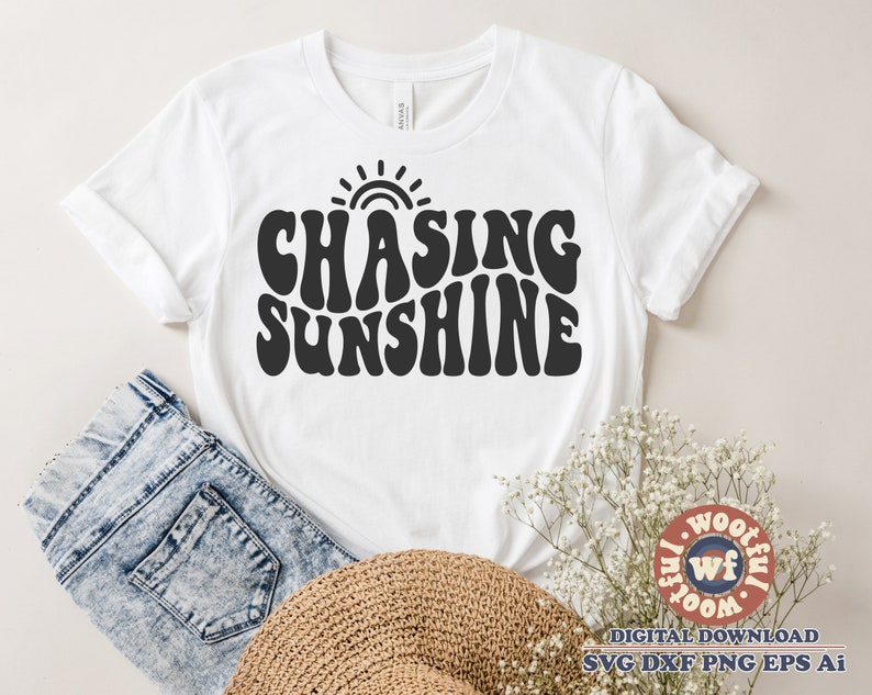 Chasing Sunshine Svg, Sunshine Svg, Summer Quote, Summer Saying, Wavy ...